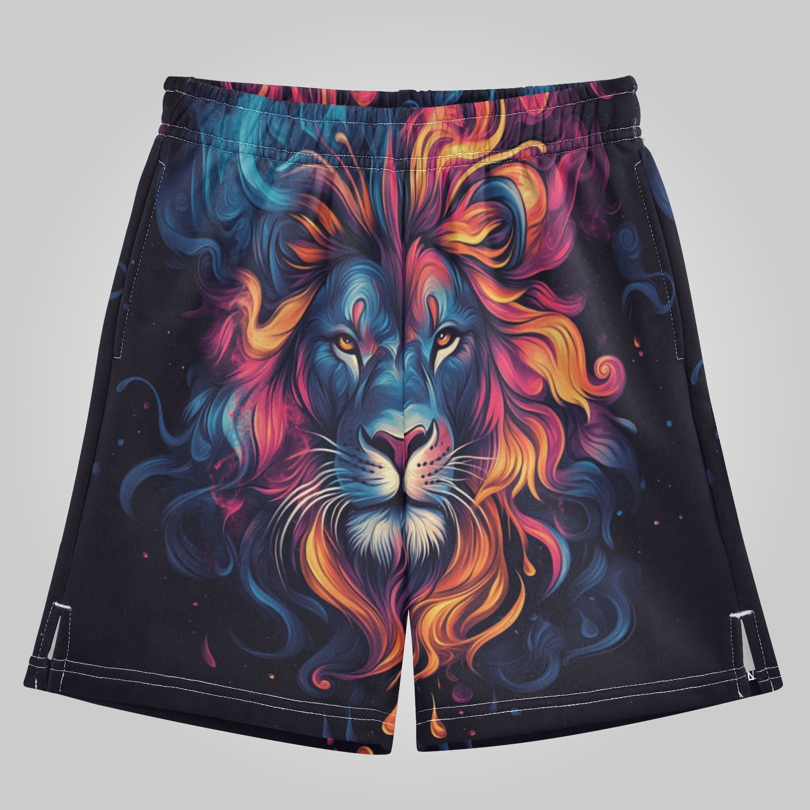 Boys' Athletic Shorts - Thick Polyester, Loose Fit, Full Print - Casual ...