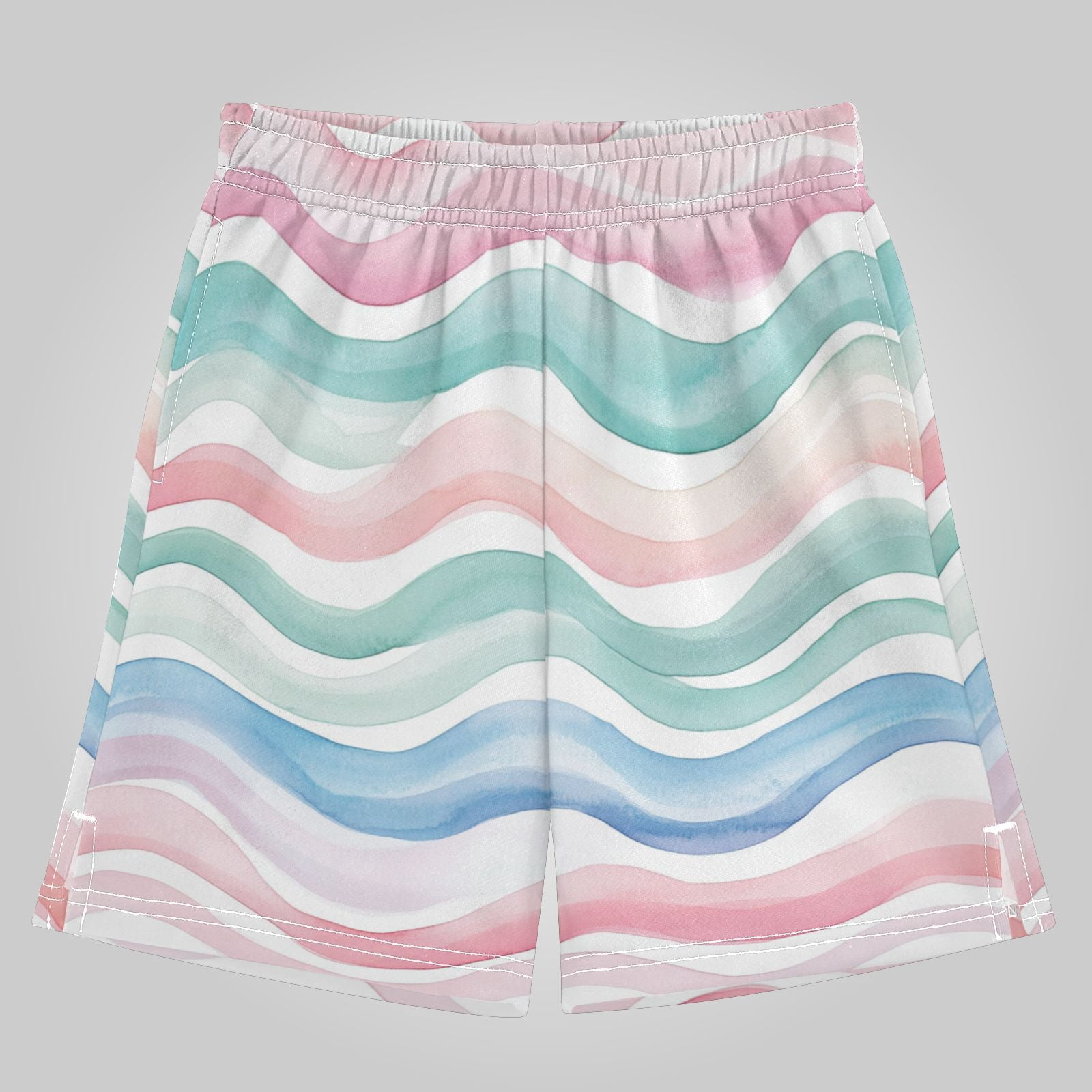 Boys' Athletic Shorts - Thick Polyester, Loose Fit, Full Print - Casual ...
