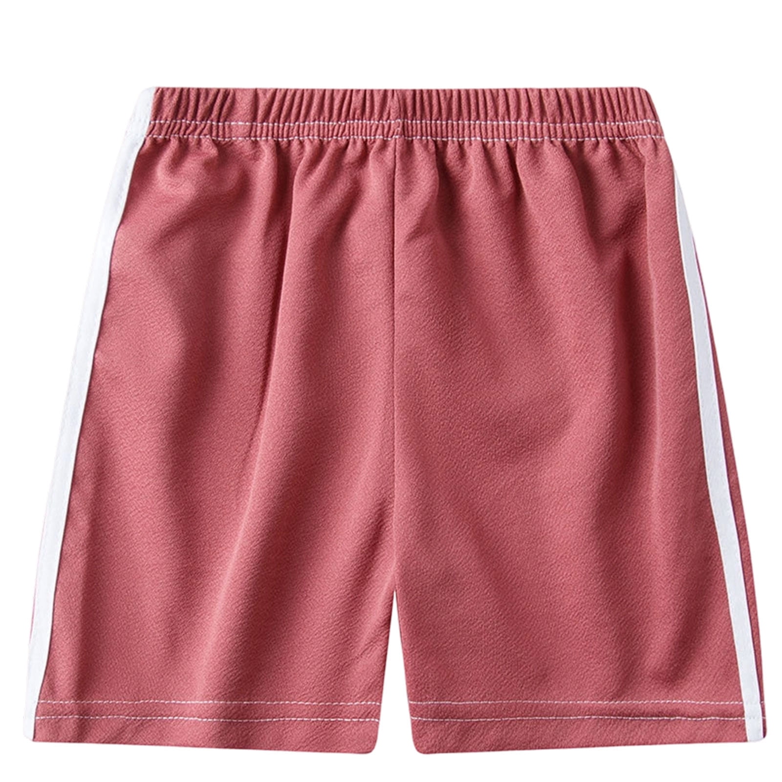 Boys Athletic Shorts Wine - Quick Dry Side Stripe Elastic Waistband ...