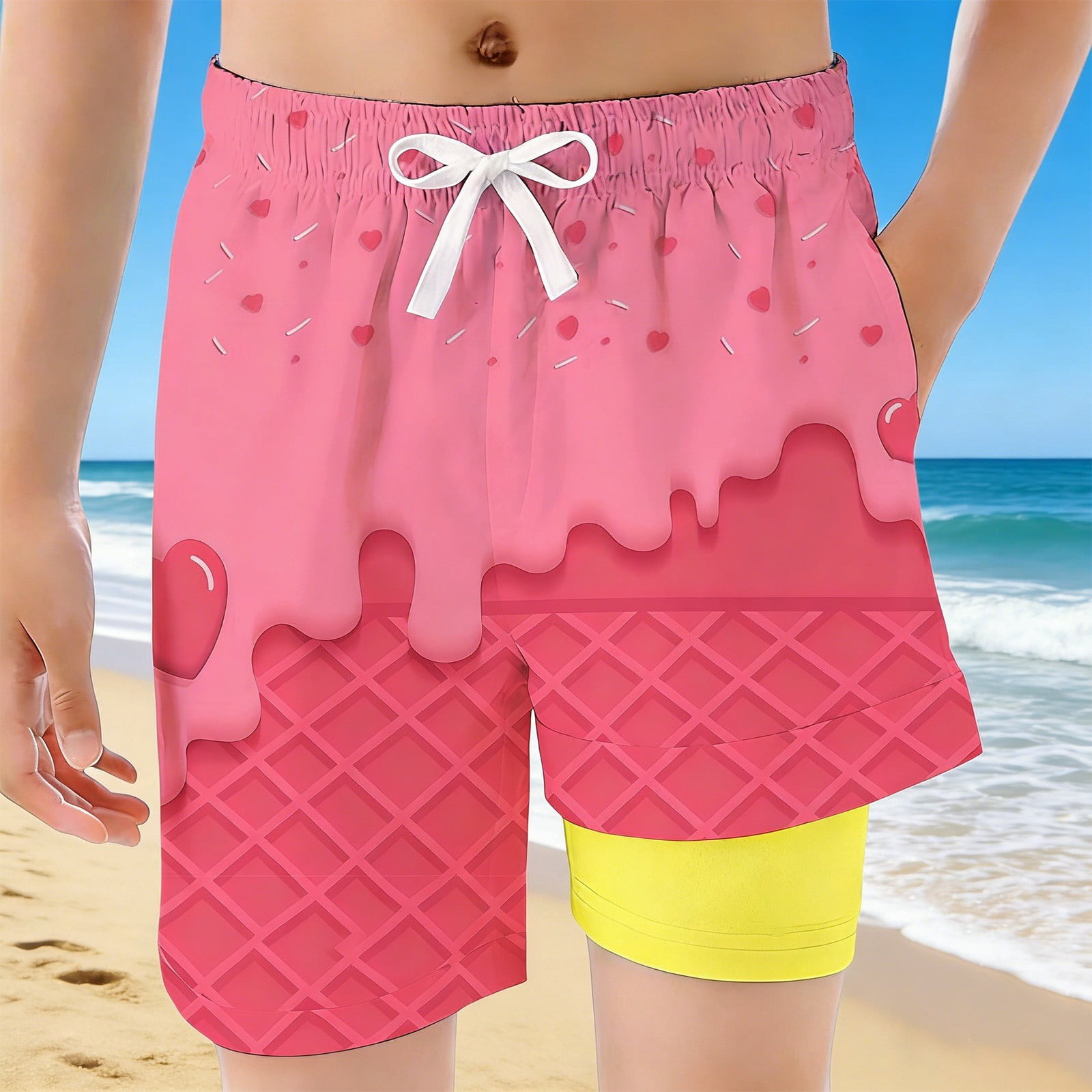 Boys Athletic Shorts with Ice Cream Boy Baseball Shorts Breathable ...
