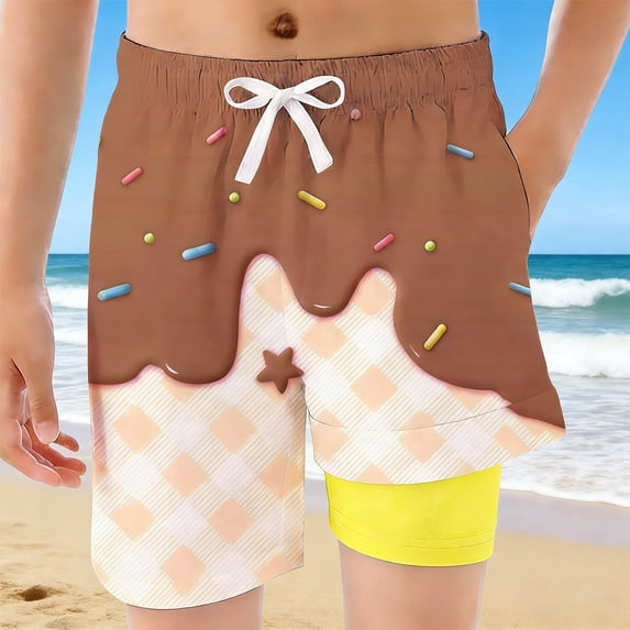 Boys Athletic Shorts with Ice Cream Boy Baseball Shorts Breathable ...