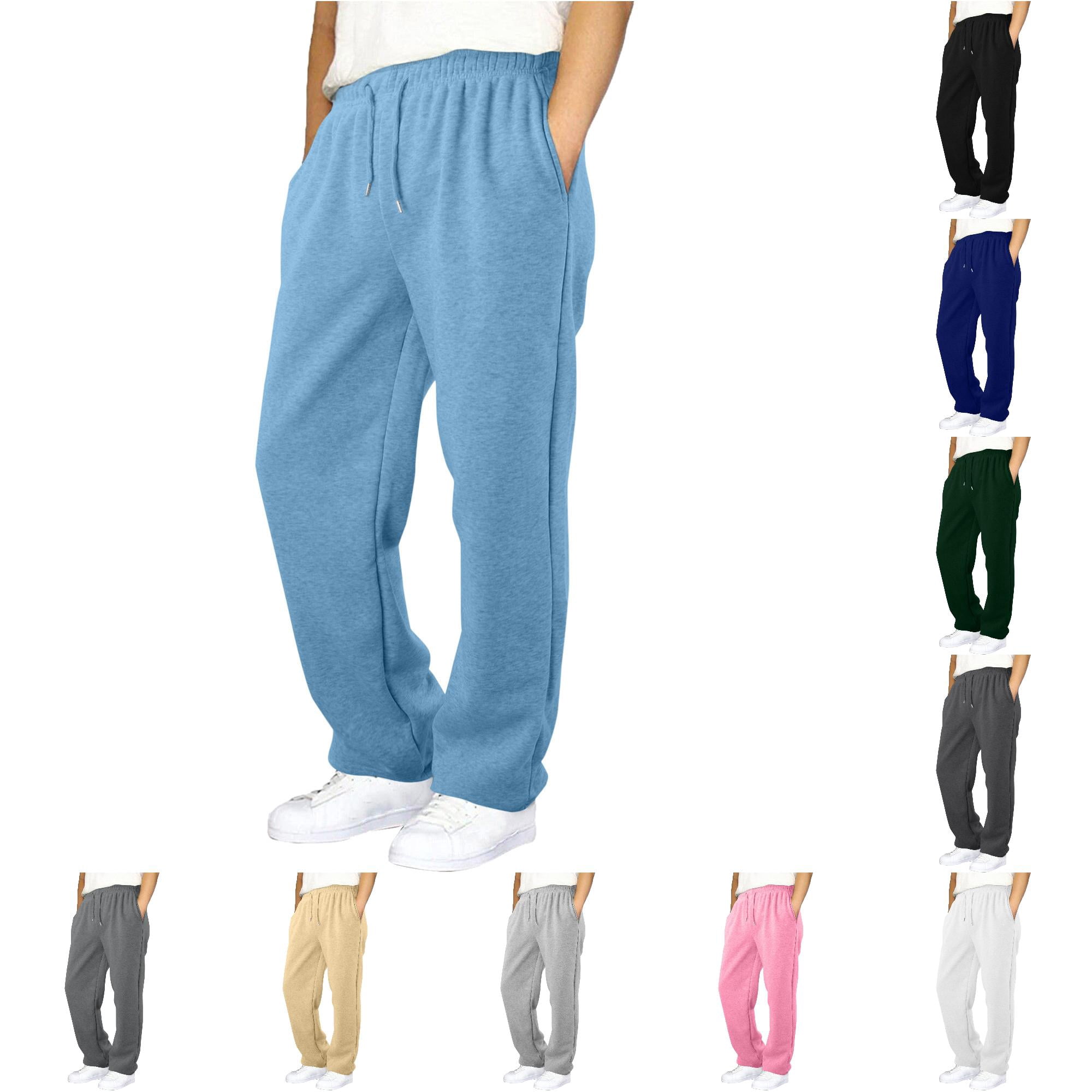 Boys Athletic Sweatpants with Side Stripes, Straight Leg Open Bottom ...