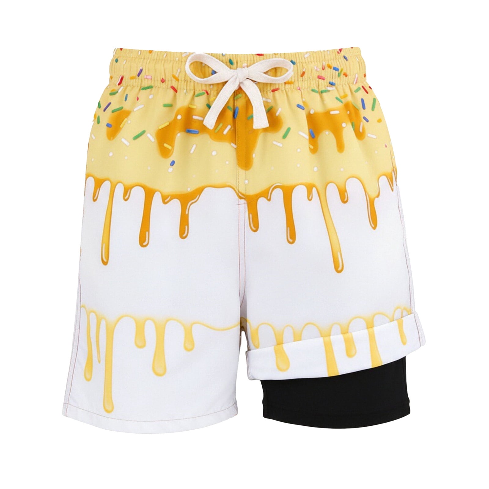 Boys Athletic Swimwear Sets Trunks Ice Print Convenient Side Pockets ...