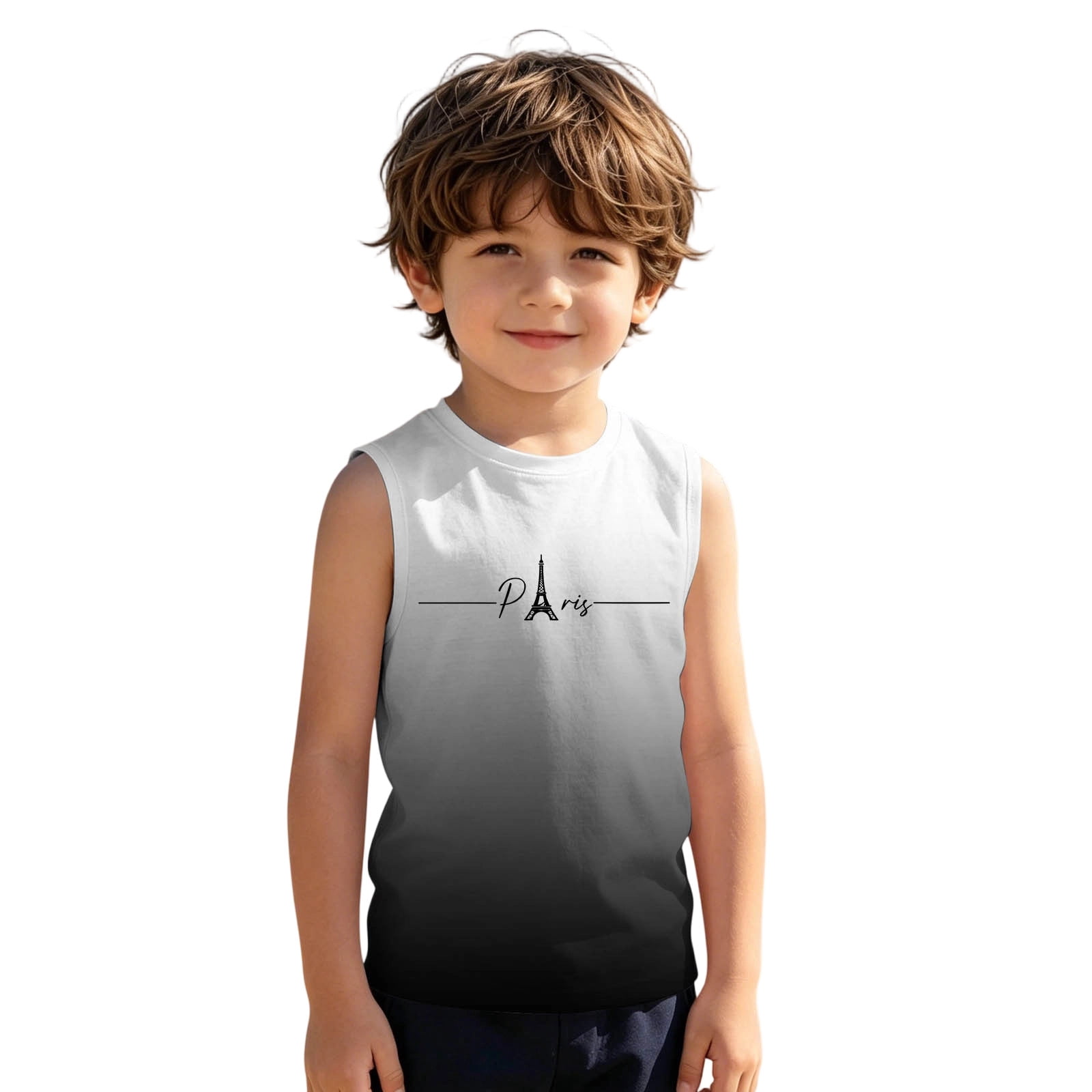 Boys Athletic Tank Tops Gradient Sleeveless Tank Top Crewneck Hawaiian ...