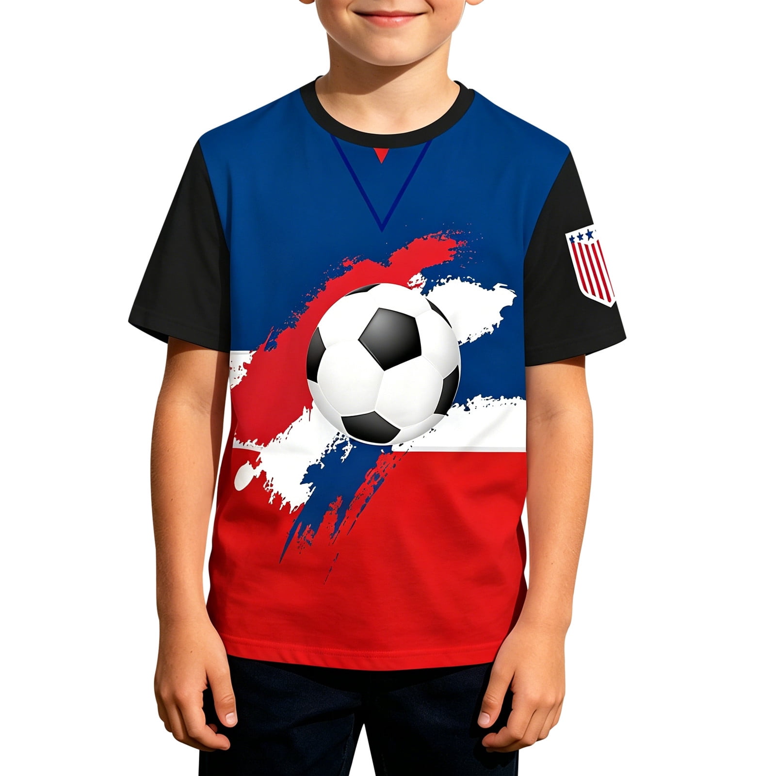 Boys Athletic Top Football Themed Graphic T Shirt for Sports Training ...
