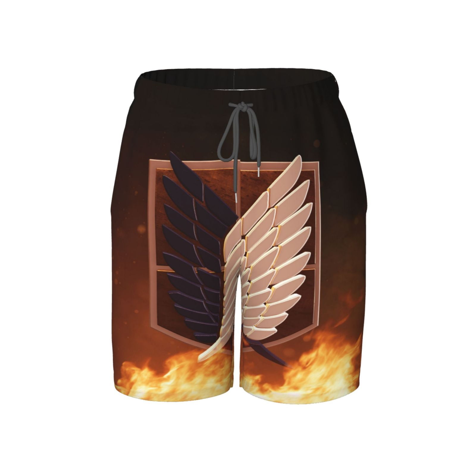 Boys Attack On Titan Swim Trunks With Mesh Liner Kids Cartoon Quick Dry ...