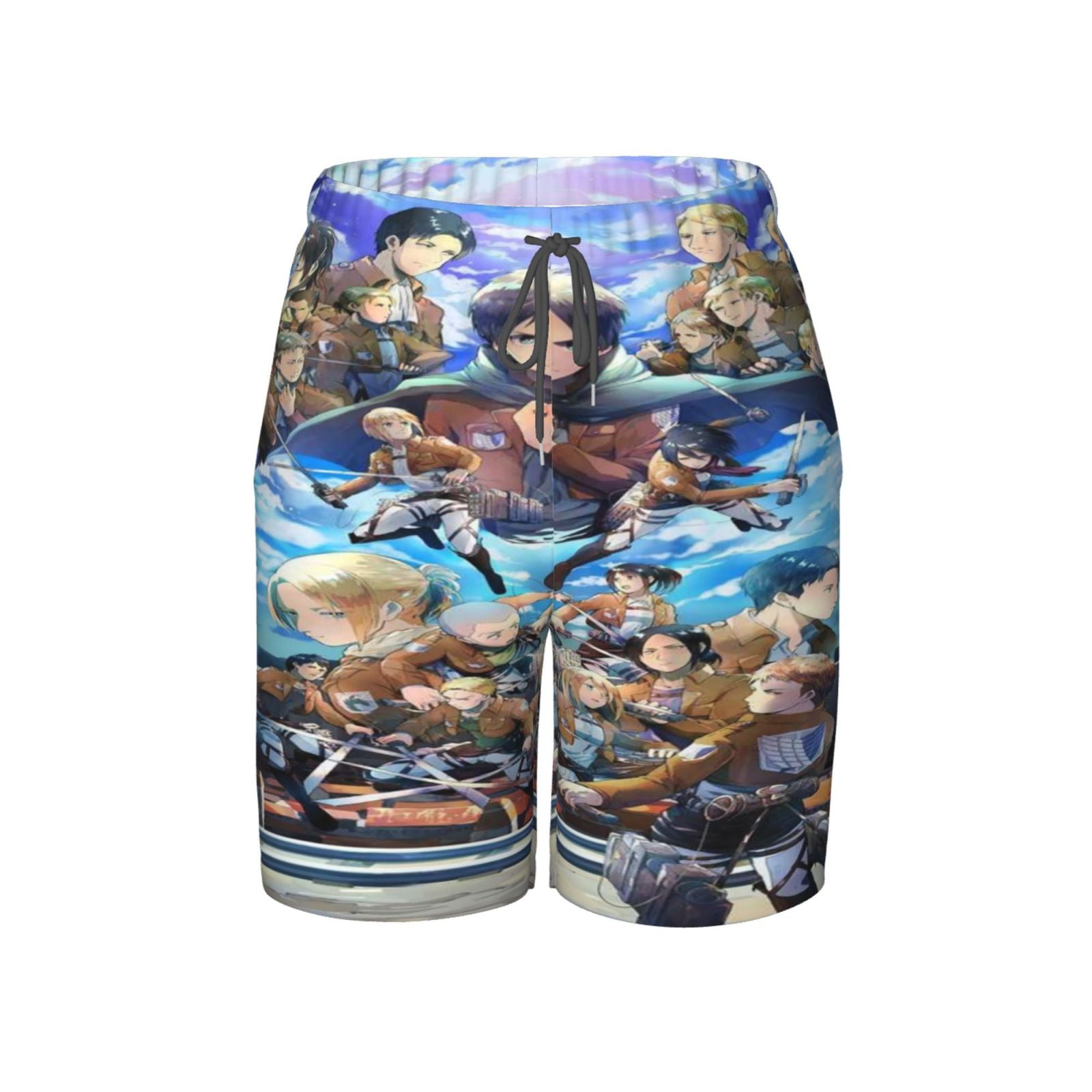 Boys Attack On Titan Swim Trunks With Mesh Liner Kids Cartoon Quick Dry ...