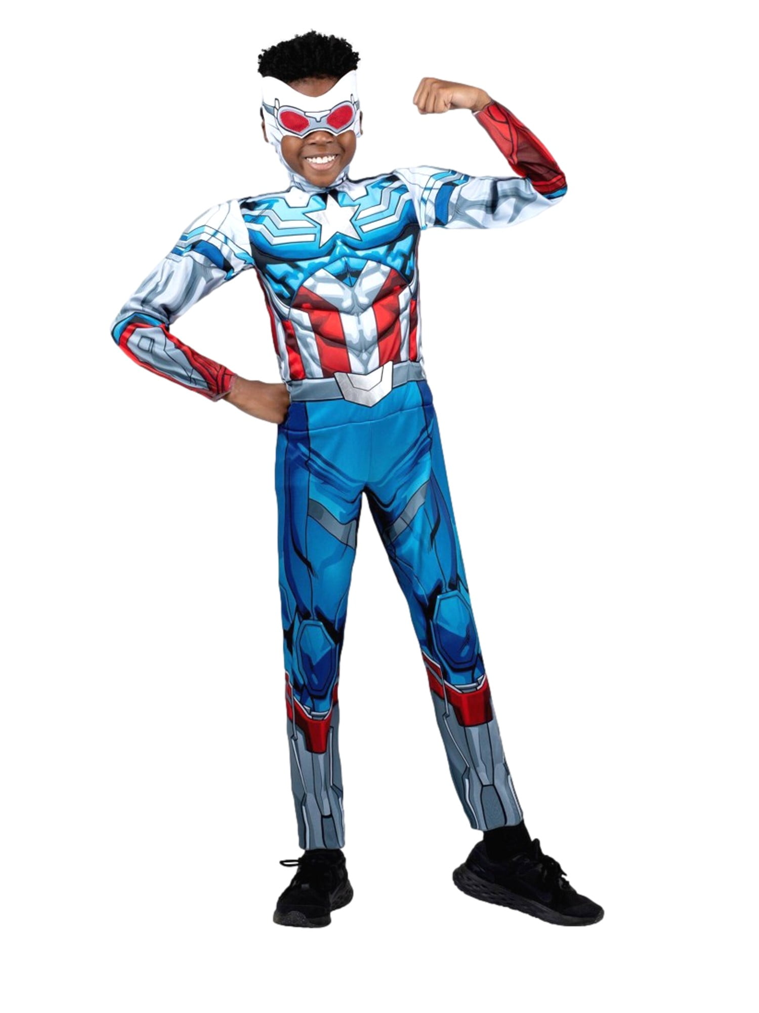 Boys Avengers Captain America Muscle Jumpsuit Halloween Costume M (8-10 ...