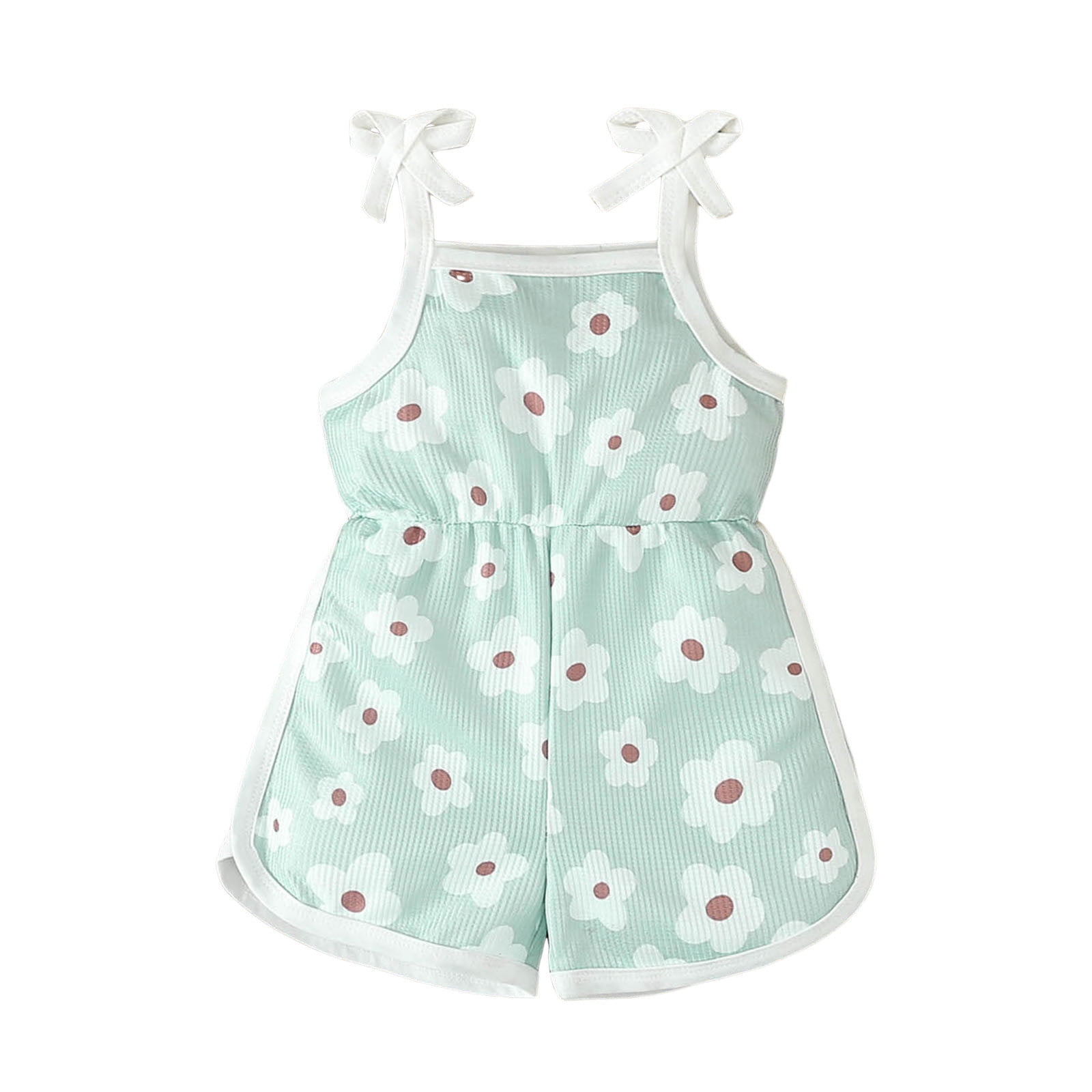 Boys Baby Bodysuit Summer Girl Sleeveless Jumpsuit Cartoon Flower Print ...