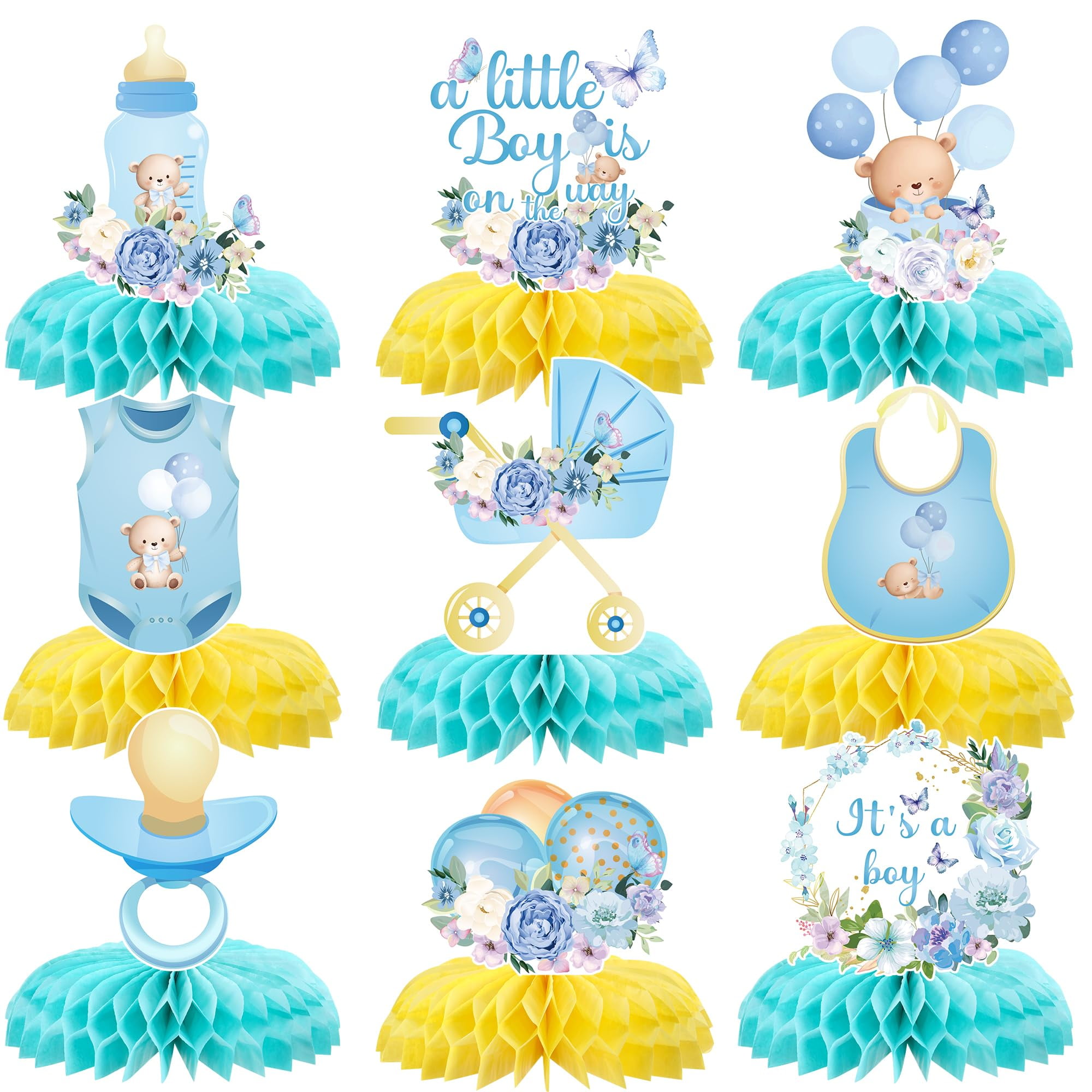 It's a Boys Baby Shower Centerpiece BSL1 for Tables 9PCS Blue Baby Boy ...
