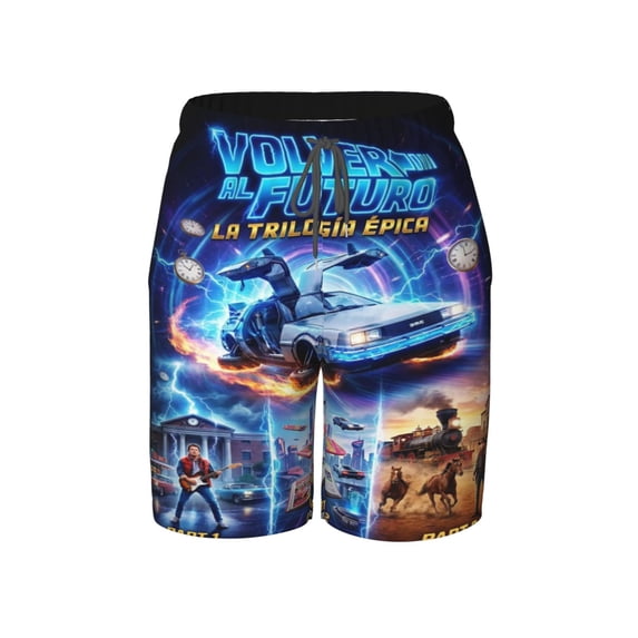 Boys Back T0 Movie Future Swim Trunks With Mesh Liner Kids Cartoon ...