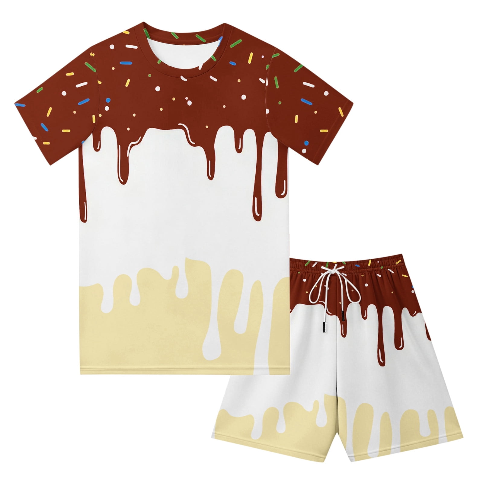 Boys Back to School Shorts Set Summer Two Piece Outfits Short Sleeve T ...
