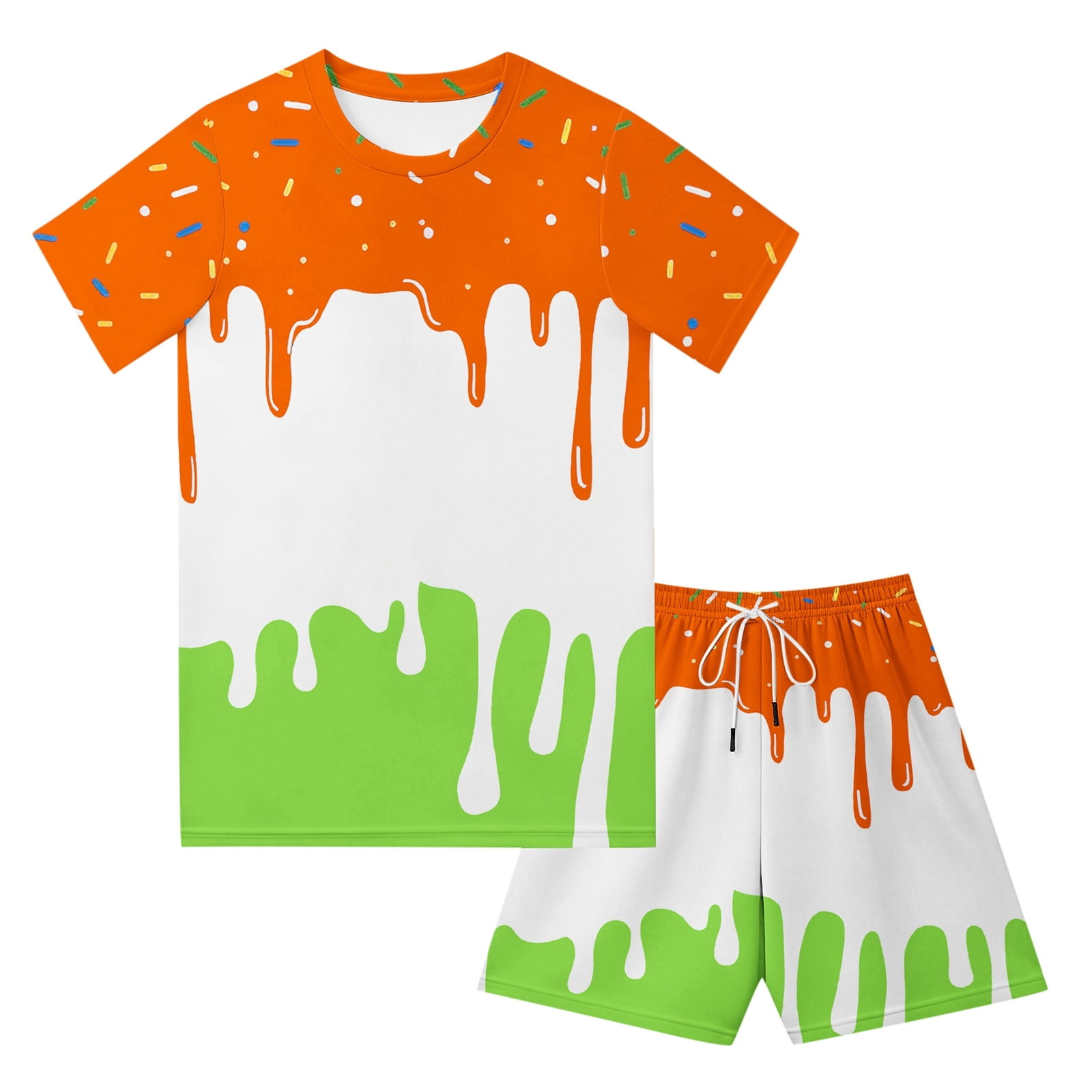 Boys Back to School Shorts Set Summer Two Piece Outfits Short Sleeve T ...