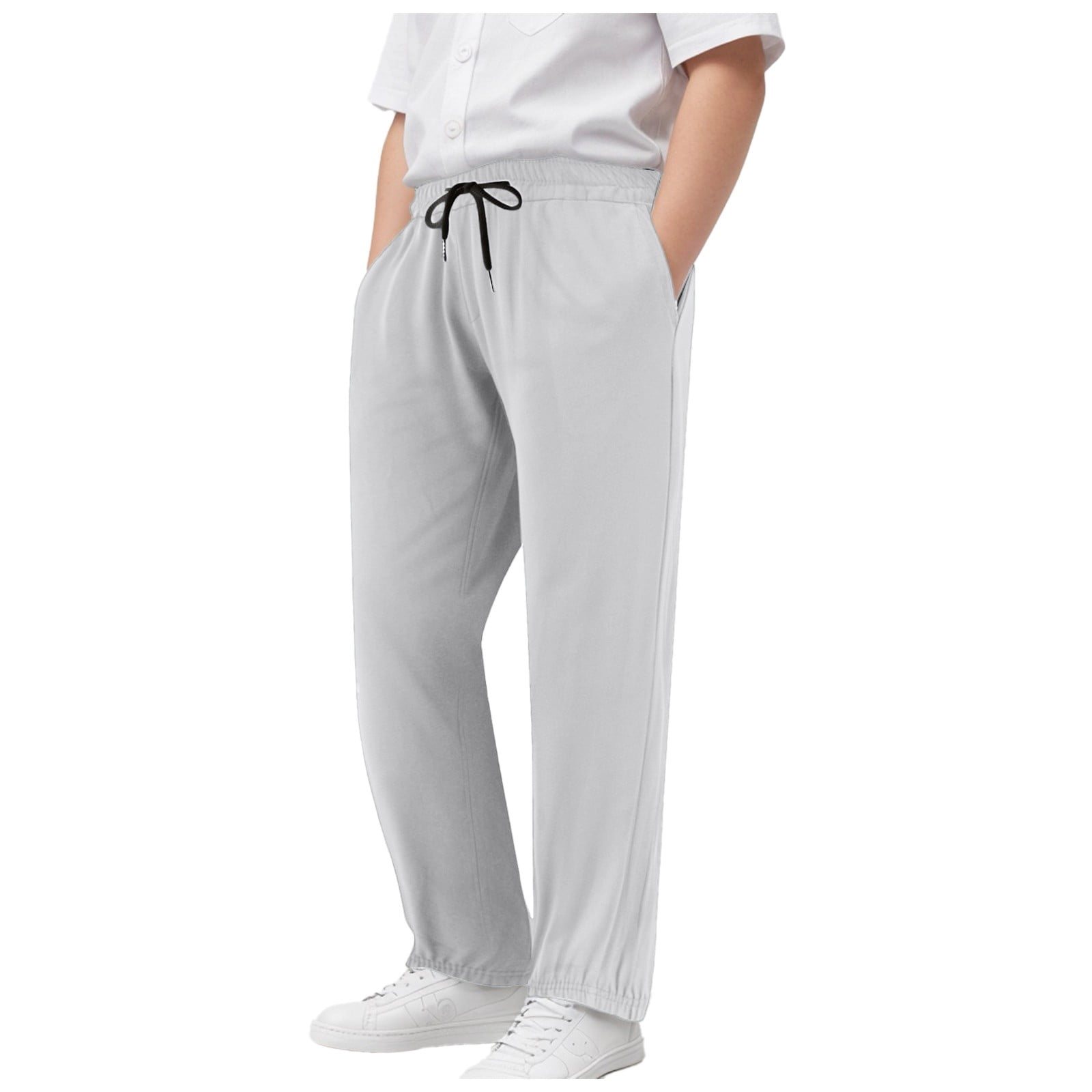 Boys Baggy Pants Casual Elastic Waisted Sweatpant Casual Loose Trousers ...