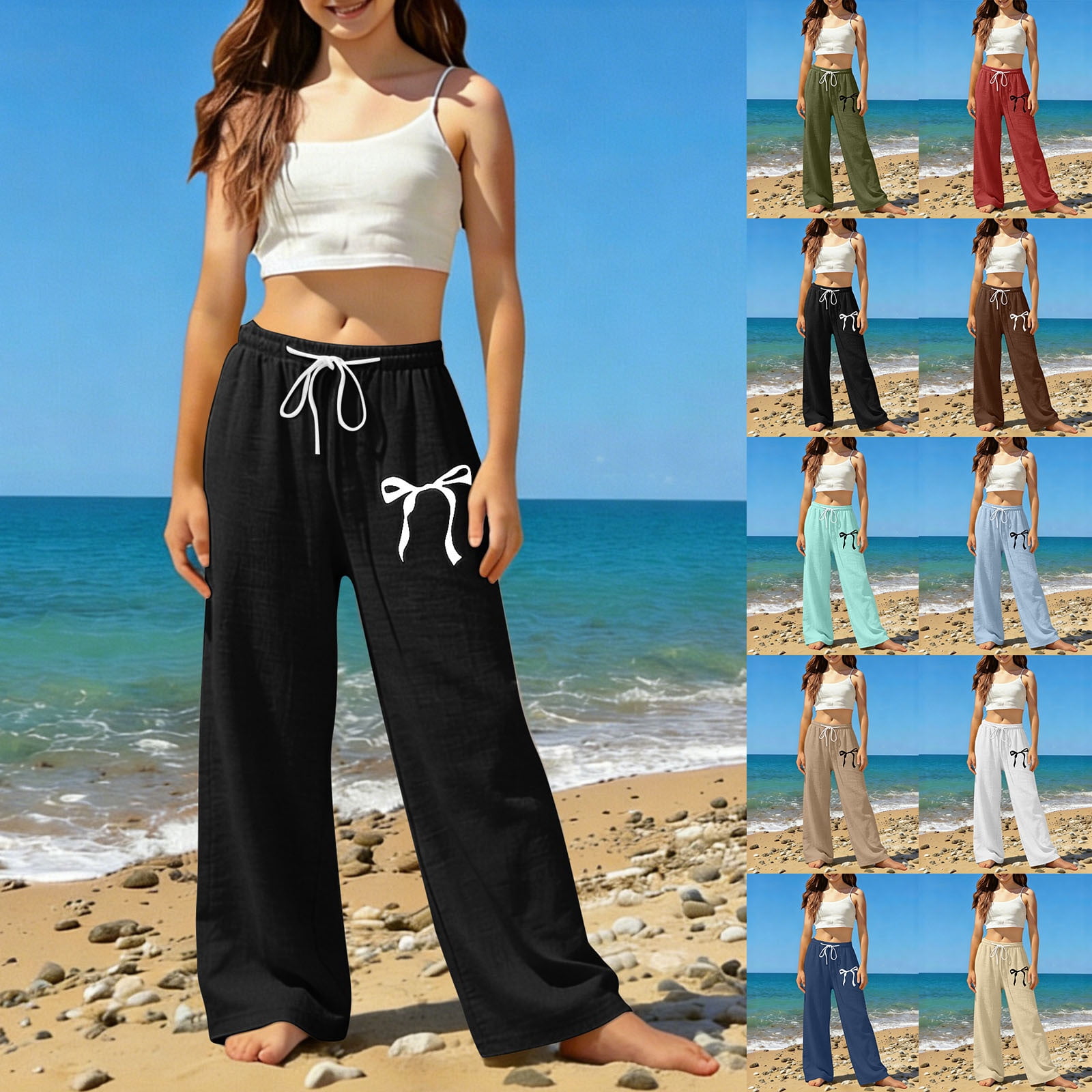 Boys Baggy Sweatpants Girls Cute High Waisted Jogger Pants Kids ...