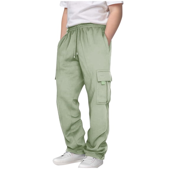 Boys Baggy Wide Leg Sweatpants, Multi Pocket Drawstring Elastic Waist ...