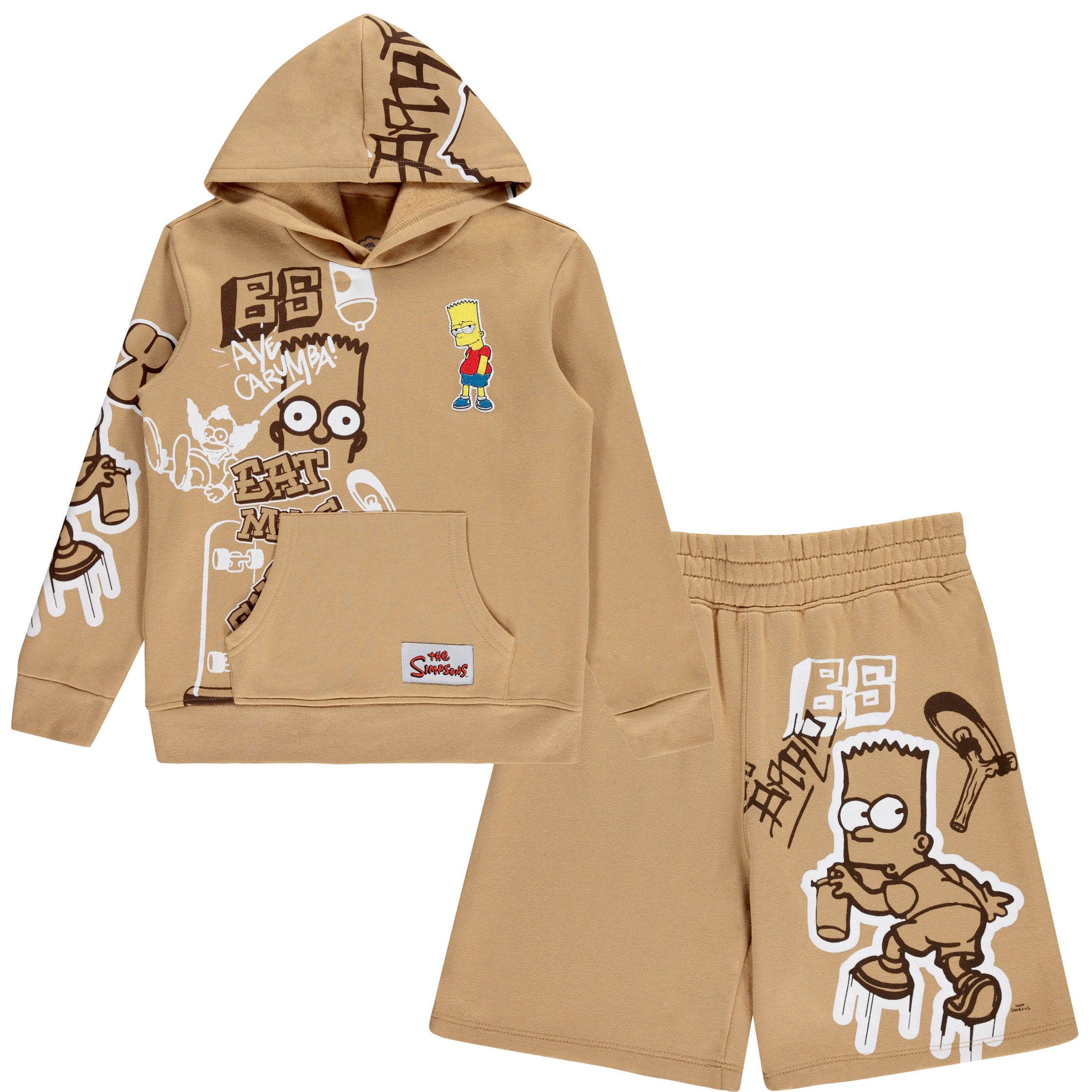 Boys Bart Simpson Hoodie and Shorts Clothing Set- Little and Big Boys ...