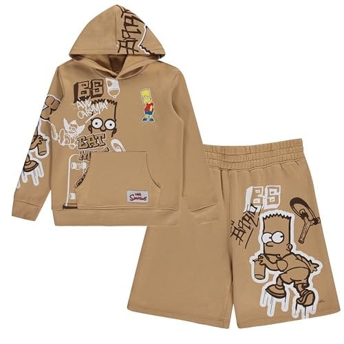 Boys Bart Simpson Hoodie and Shorts Clothing Set- Little and Big Boys ...