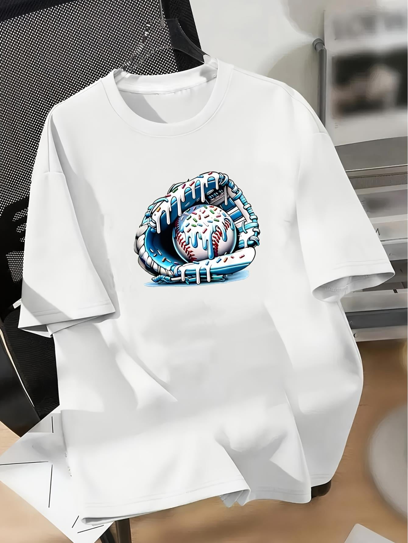 Boys' Baseball Ice Cream Donut Graphic T-Shirt – Breathable, Moisture ...