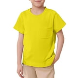 Boys Basic Short Sleeve Pocket Tee Crew Neck Summer Tops Casual Outdoor ...