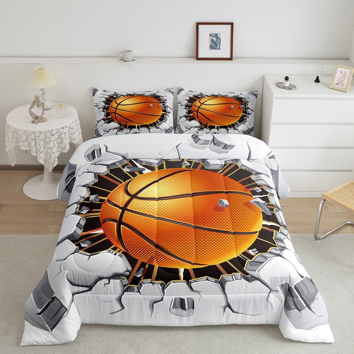 Boys Basketball Bedding Set Twin for Kids Teen Sports Comforter Set ...