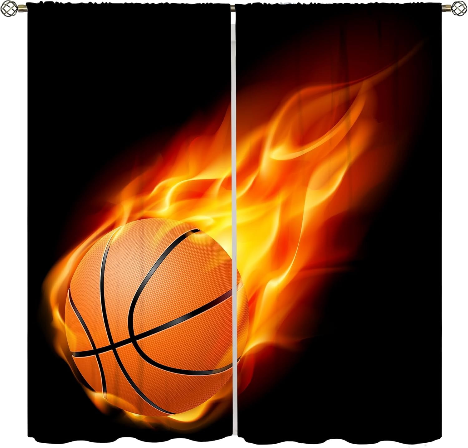 Boys Basketball Blackout Curtains for Kids Bedroom Living Room,Sports ...