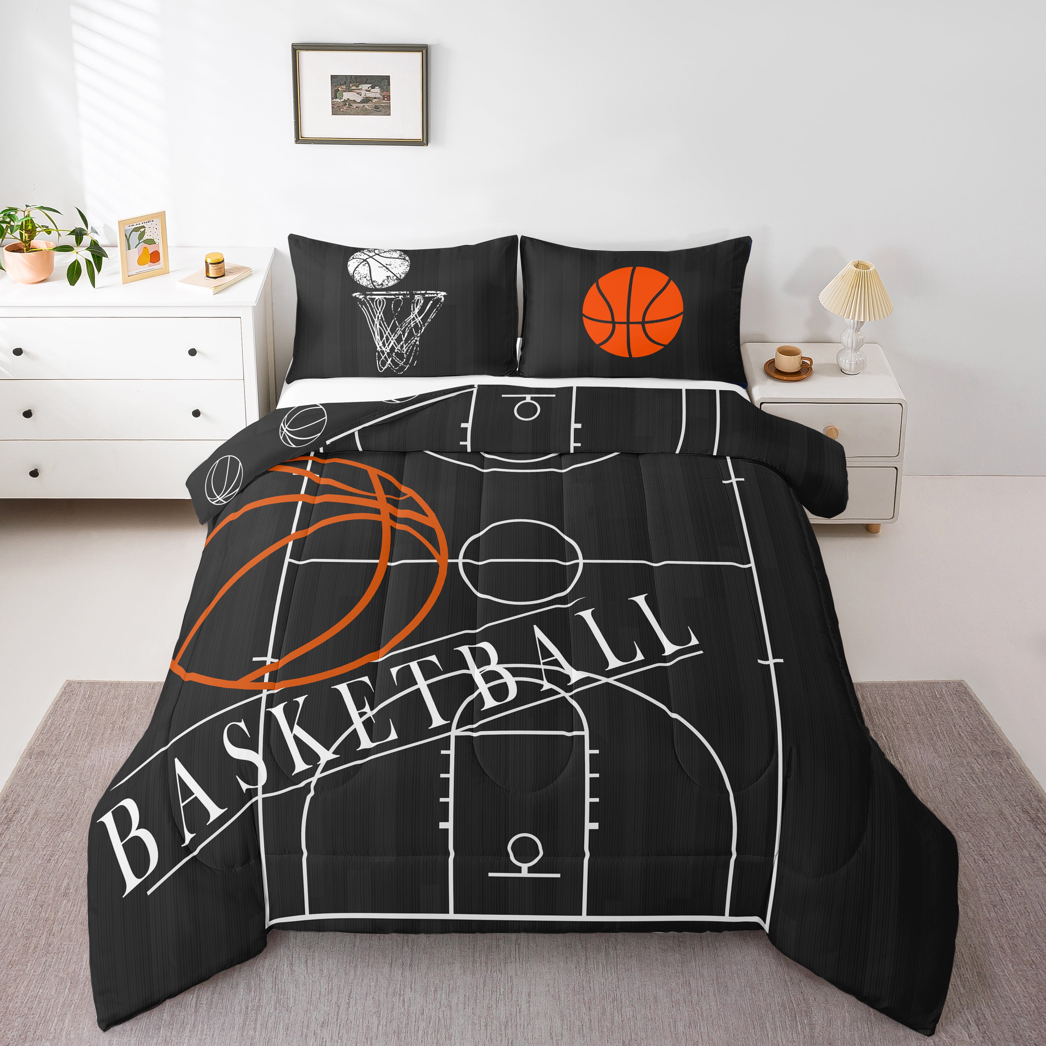 Boys Basketball Full Comforter Set for Kids Child Sports Theme Bedding ...