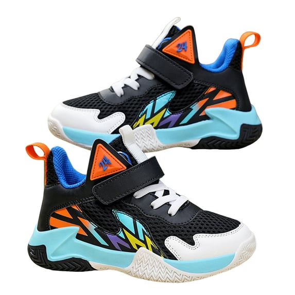 Boys Basketball Shoes Fashion Color Block Nonslip Tennis Athletic Shoes ...