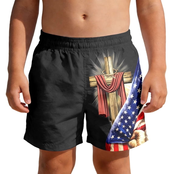 Boys Basketball Shorts Size 6 Patriotic Beach Shorts For Boys Print ...