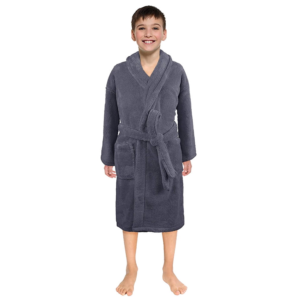 Boys Bathrobes Christmas Gift Kids Bathrobes Ultra-Soft Plush Shawl ...