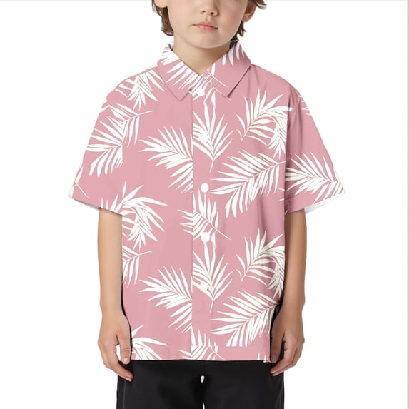Boys Beach Leisure Button Down Short Sleeve Shirt Loose Fit Collared ...