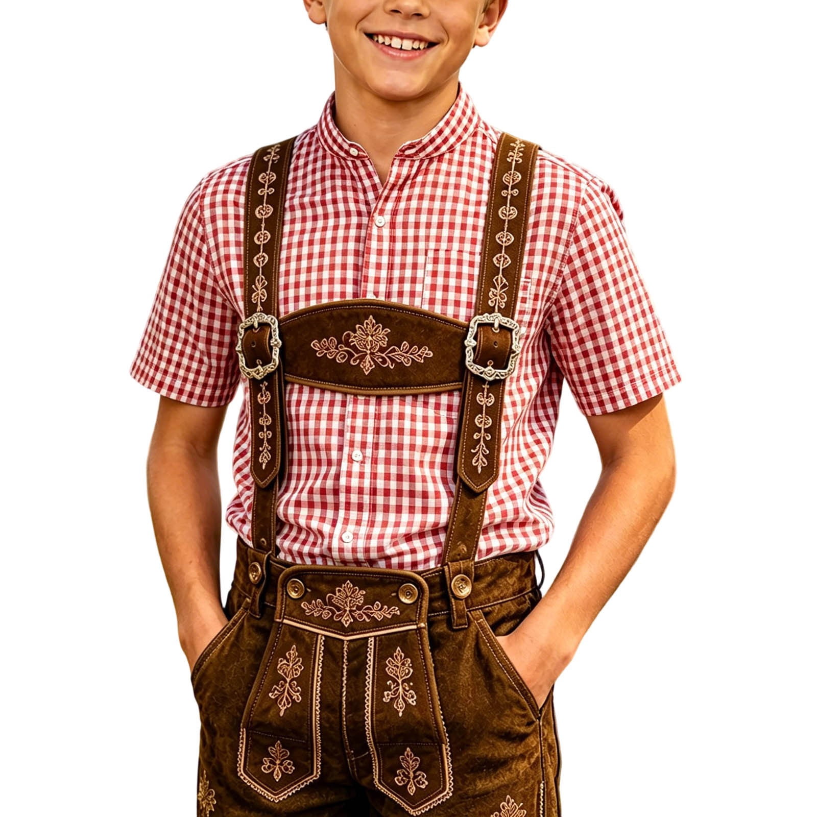 Boys Festival Stand Collar Short Sleeve Casual Top for Celebrations and ...