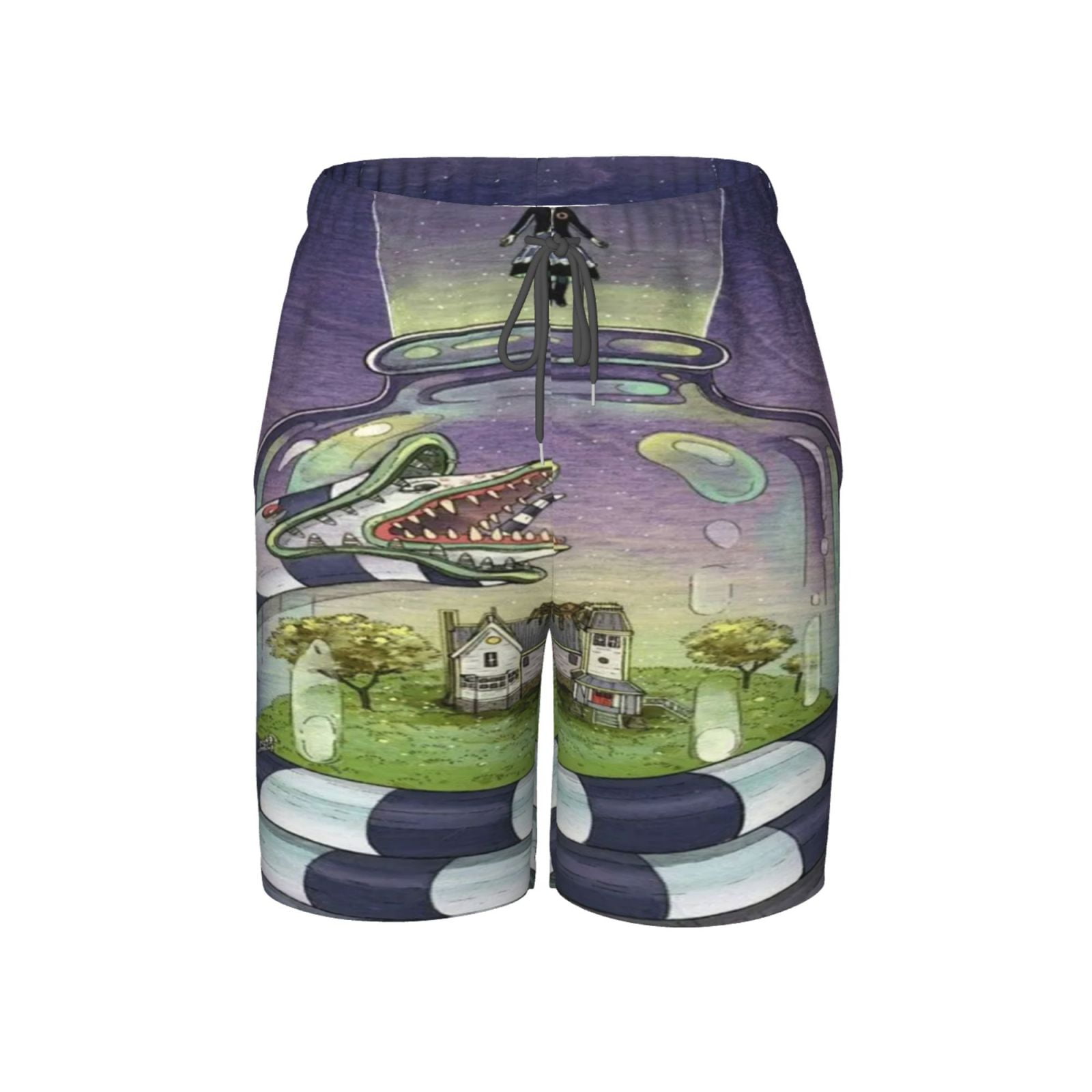 Boys Beetlejuice Swim Trunks Mesh Liner Swim Shorts Quick Dry Bathing ...