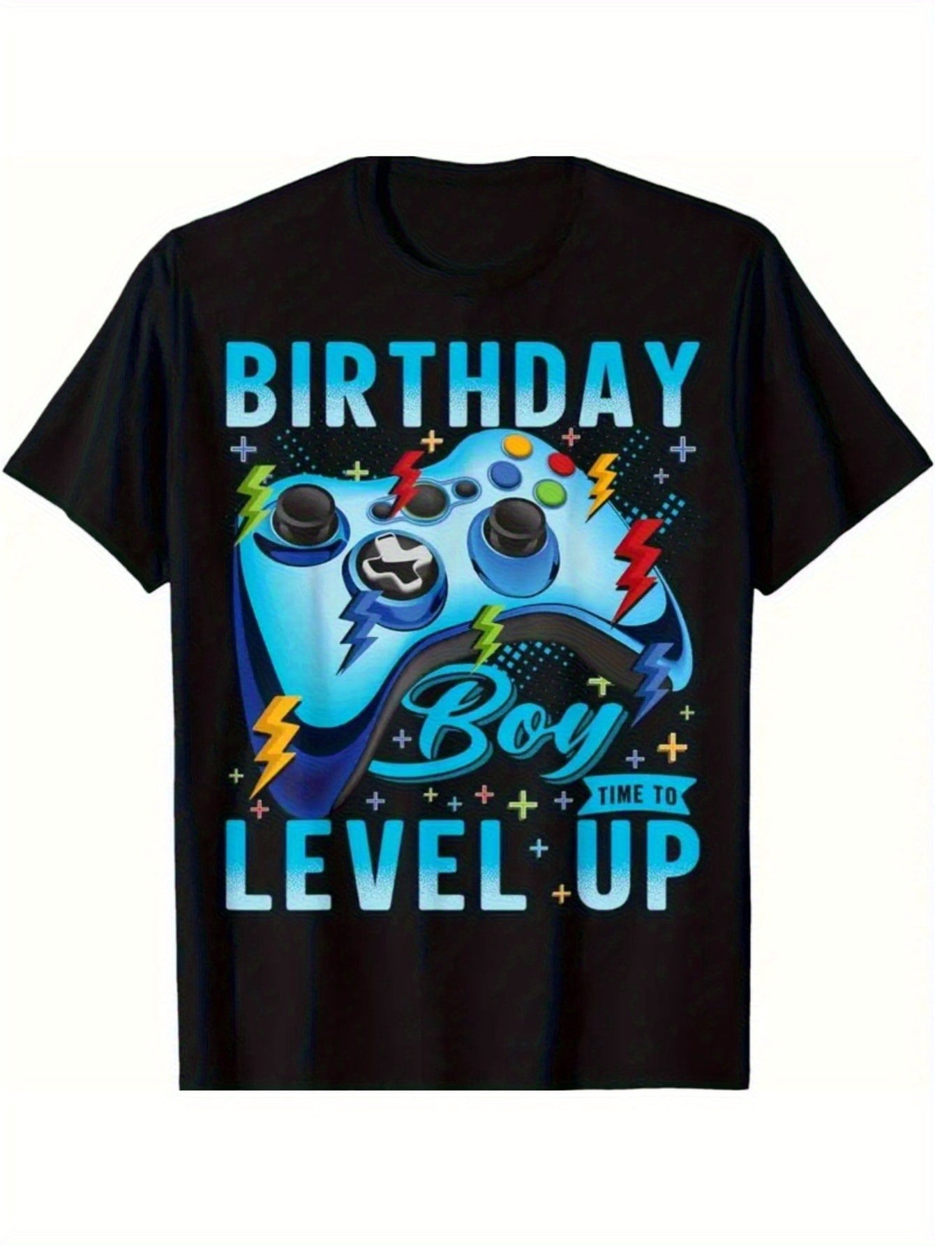 Boys' "Birthday Boy Level Up" Video Game Graphic T-Shirt - Black Cotton ...