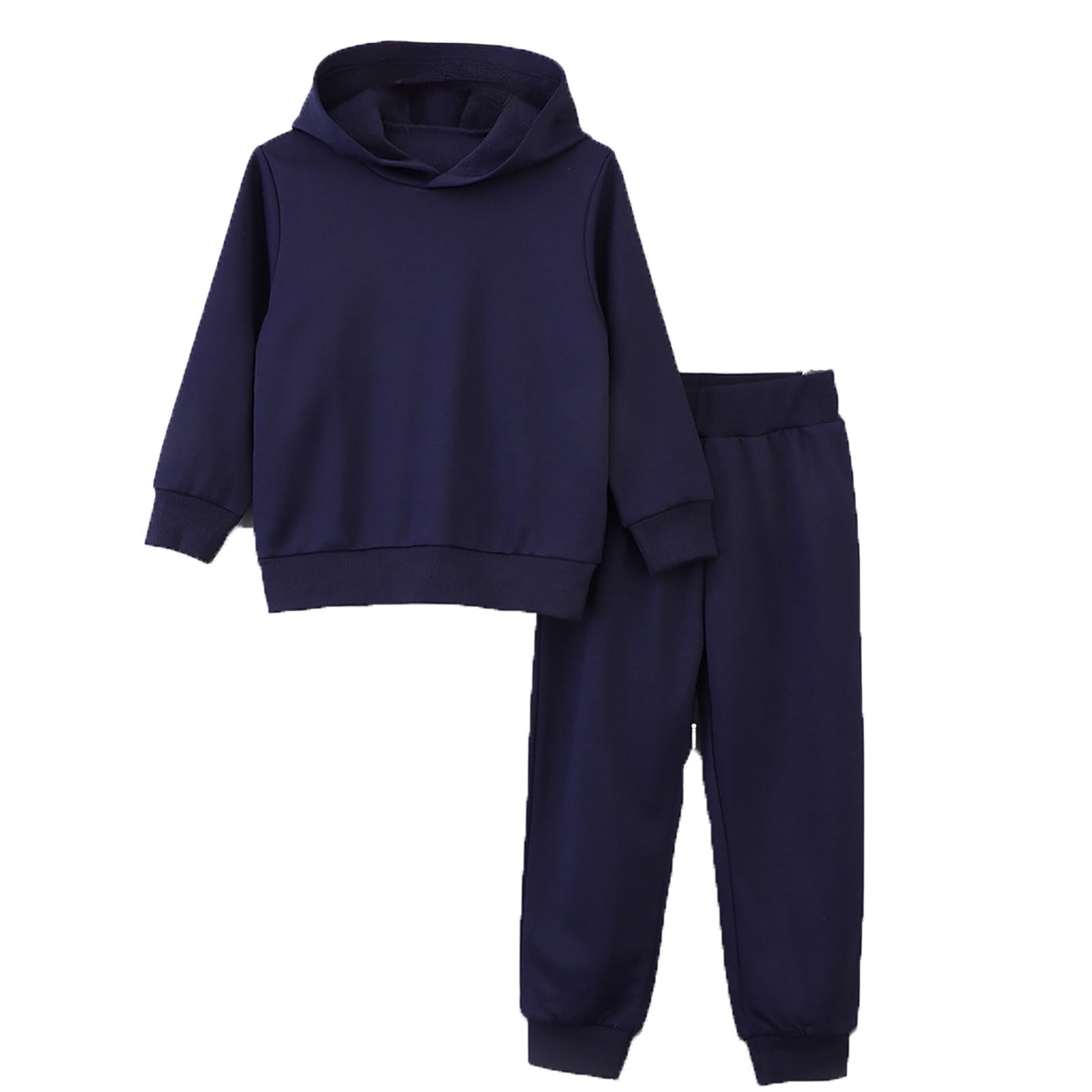 Boys' Black 2-Piece Active Clothing Set with Hooded Top and Pants ...