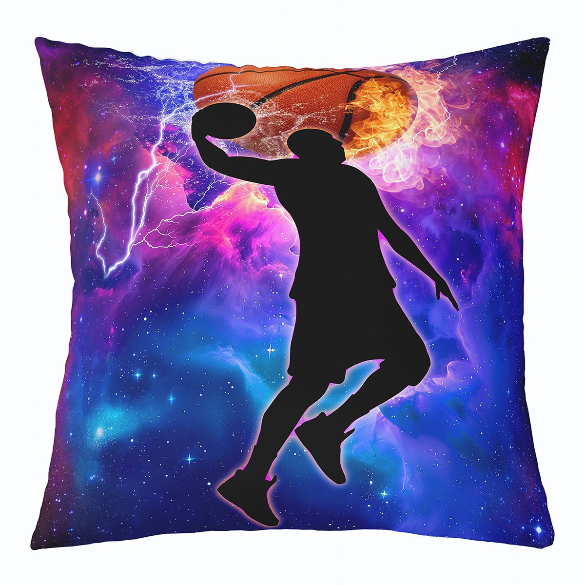 Black Basketball Player Throw Pillow Cover 20x20 Inch,Basketball Ice ...