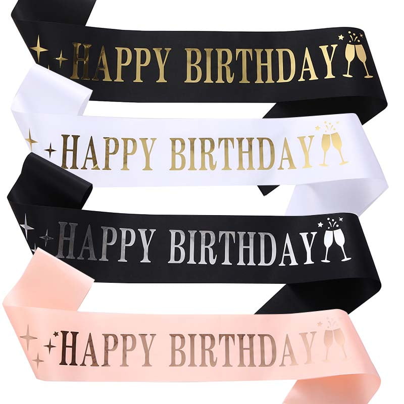 Boys Black Birthday Sash Happy Birthday Sashes Kids Satin Belts Men ...