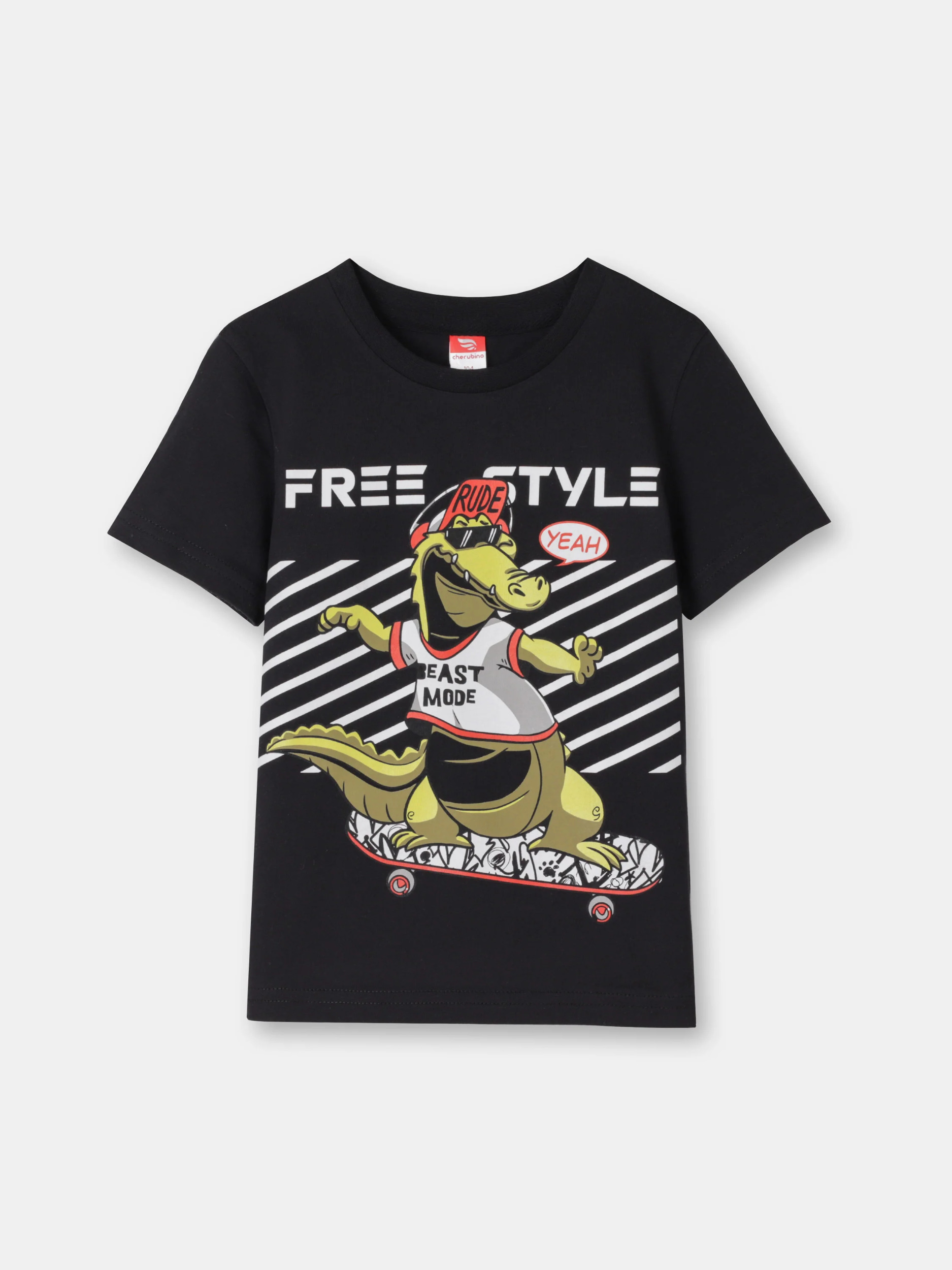 Boys Black Freestyle Print Tee - Walmart.com