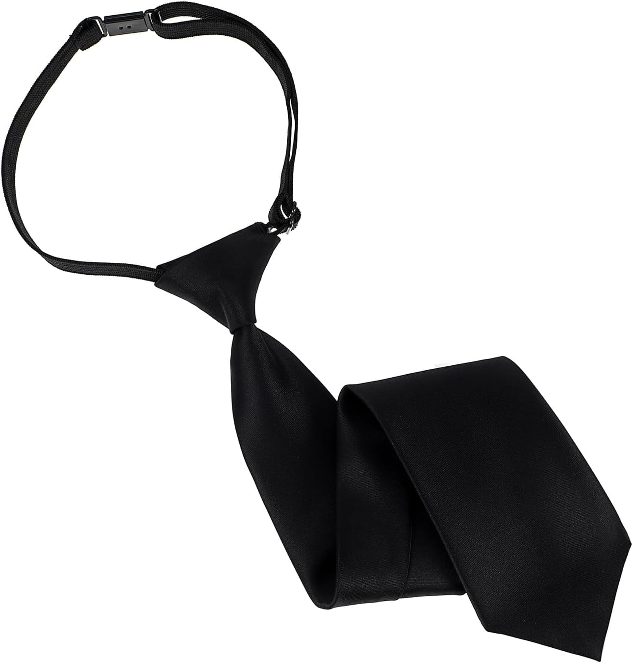 Boys Black Tie Solid Color Kids Necktie Woven Adjustable Tie Little ...
