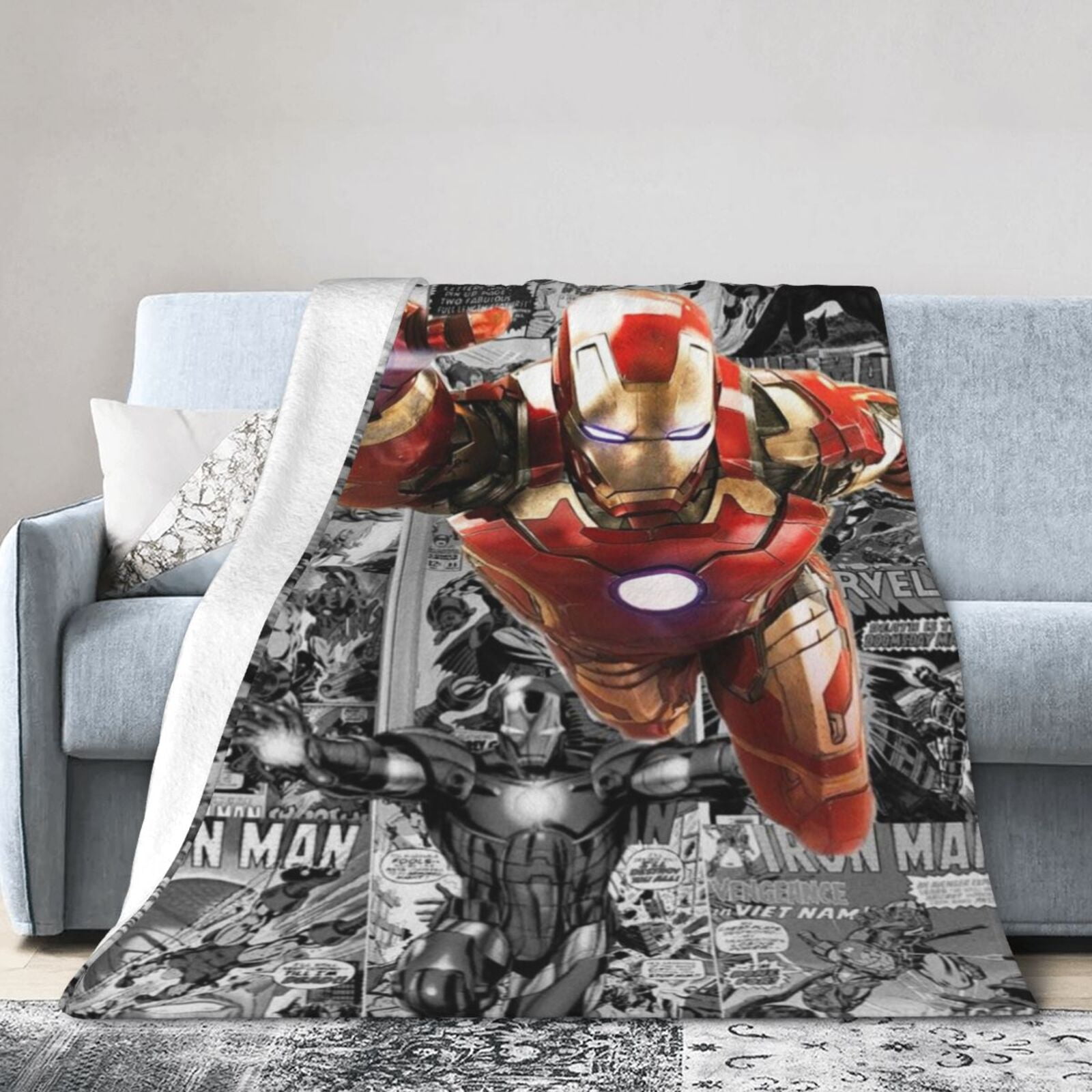 Boys Blankets Iron Man Throw Blankets Iron Man Flannel Blanket Ultra ...