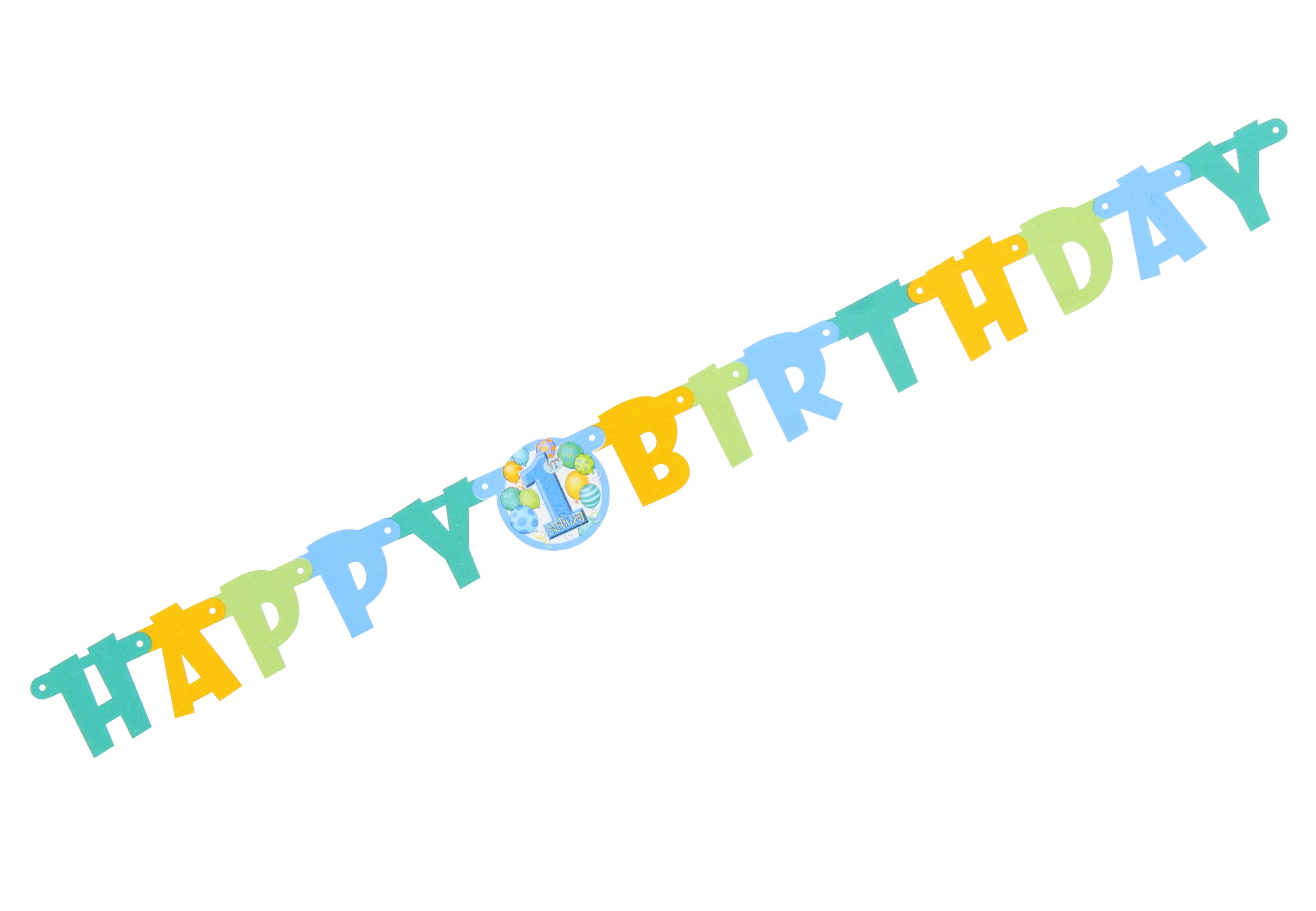 Boys Blue 1st Birthday Banner Party Decoration - Walmart.com