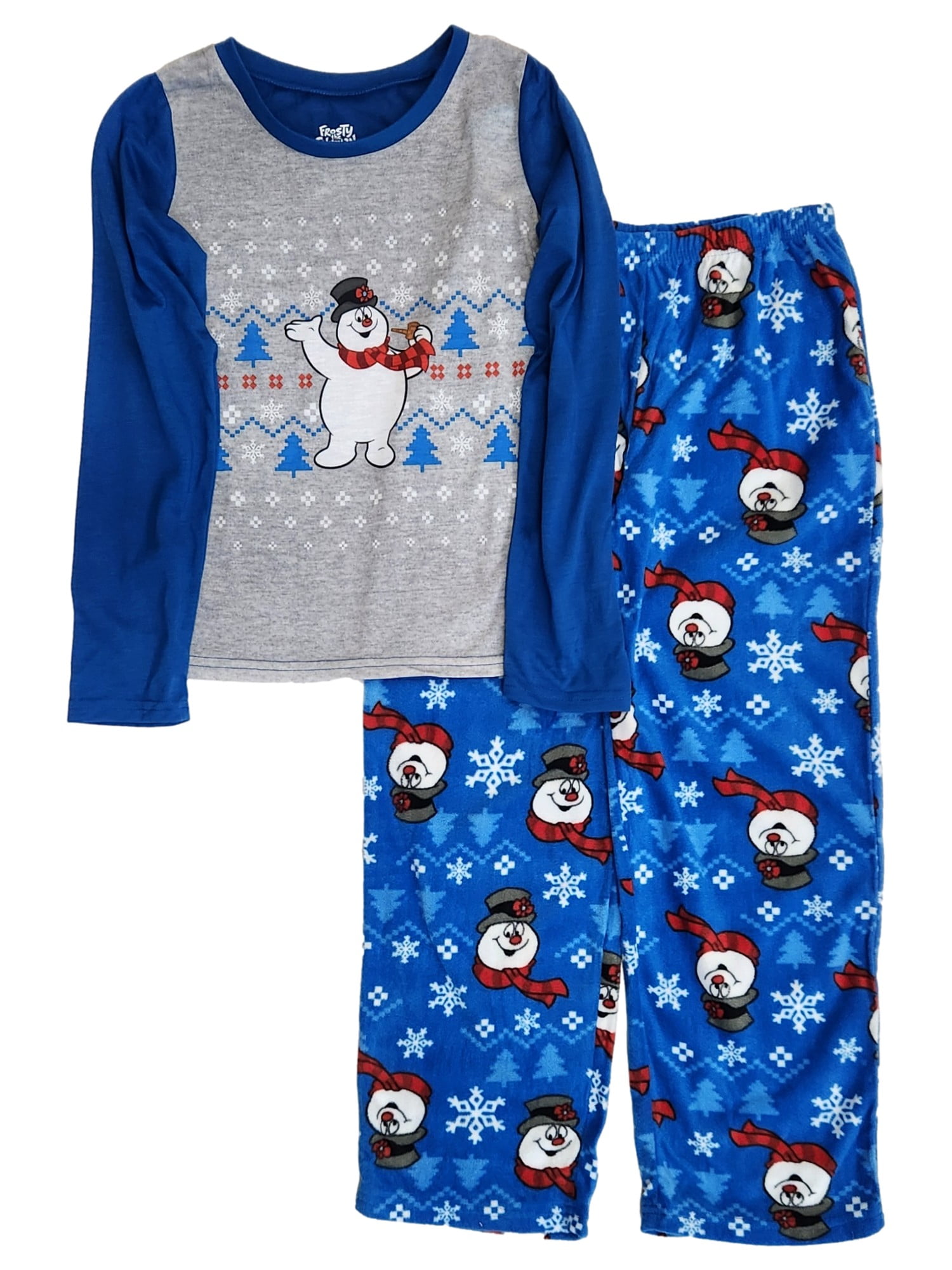 Boys Blue Frosty The Snowman Christmas Fleece 2 Piece Pajama Sleep Set ...