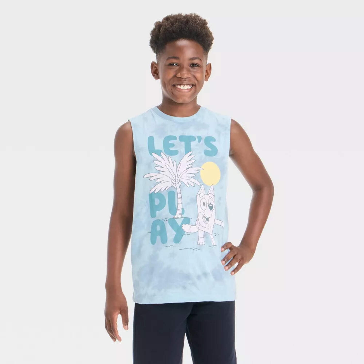 Boys' Bluey Mineral Wash Tank Top - Blue - Walmart.com