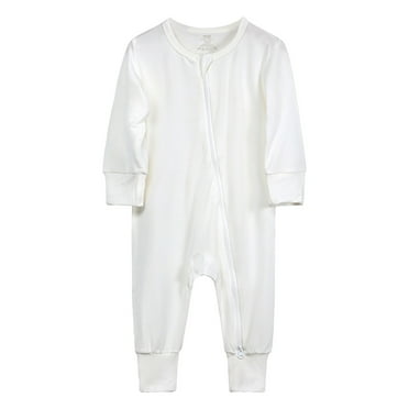 Baby Bodysuit Dress Baby Boys Girls Cotton Rompers Footed Pajamas Zipper Long Sleeve Sleeper ...