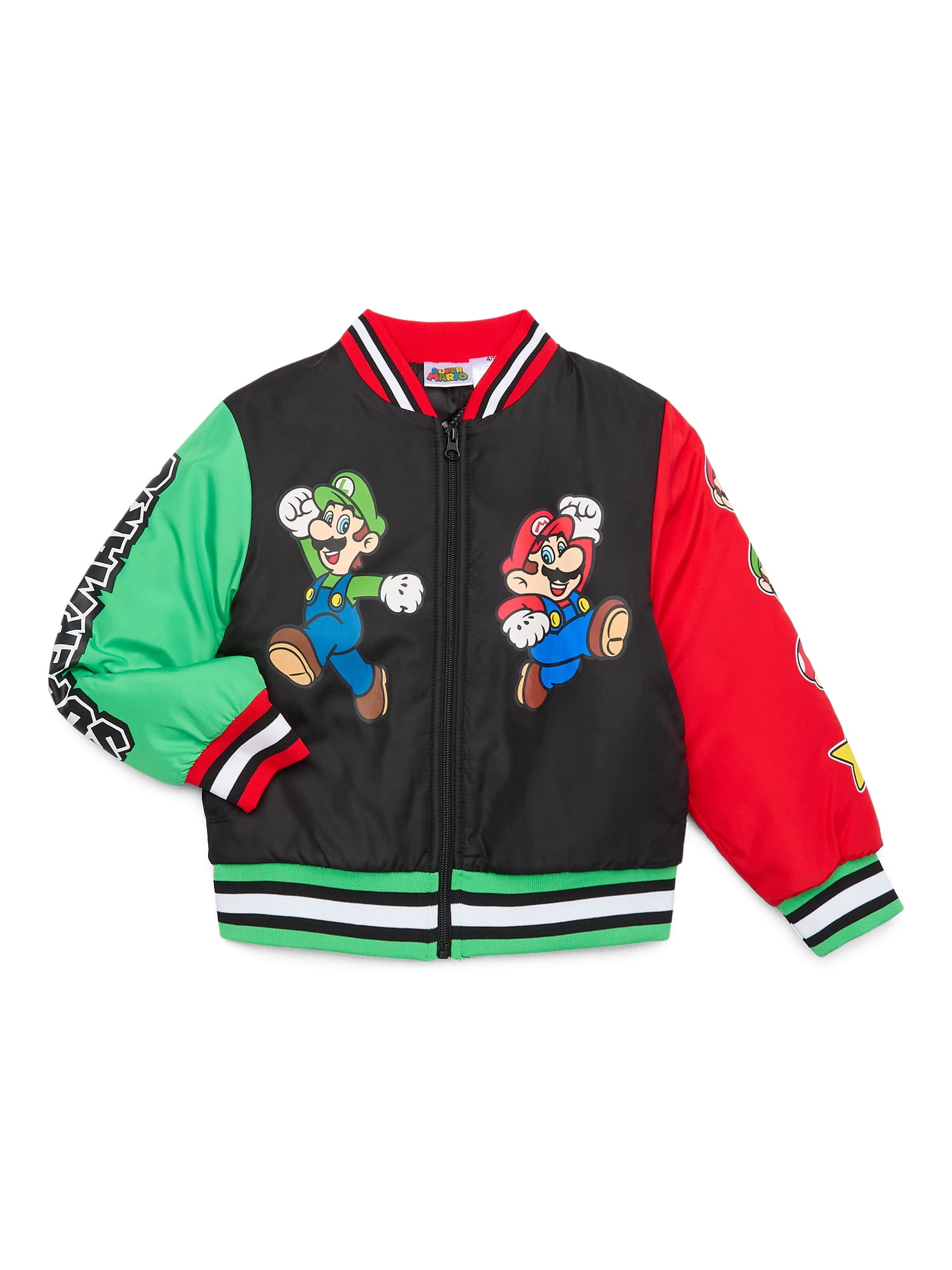 Super Mario Boys Bomber Jacket, Sizes 4-12, Graphic Print, Polyester ...