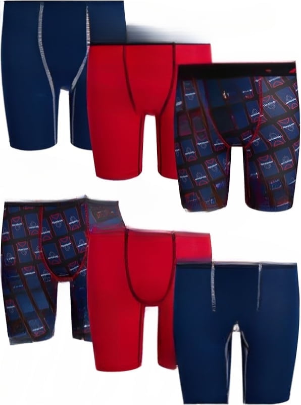 Boys Boxer Briefs - 6 Pack Athletic Performance Stretch Long Leg ...