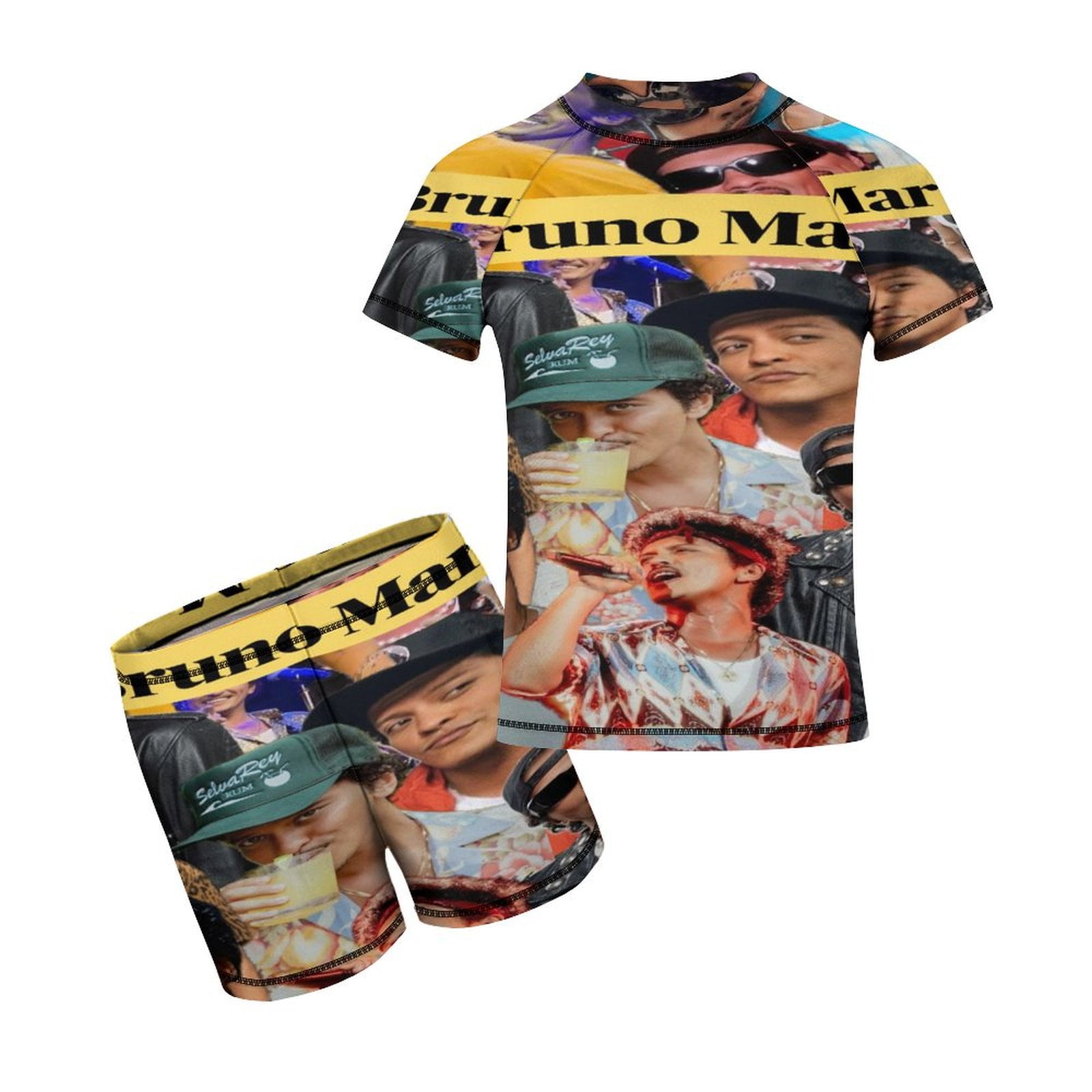 Boys Bru-no Mar Rash Guard Set 2 Piece Swimsuits Short Sleeve Bathing ...
