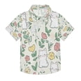 Boys Button-Down Shirt Short Sleeve Shirt Tops for 3Y Cute White Cat ...