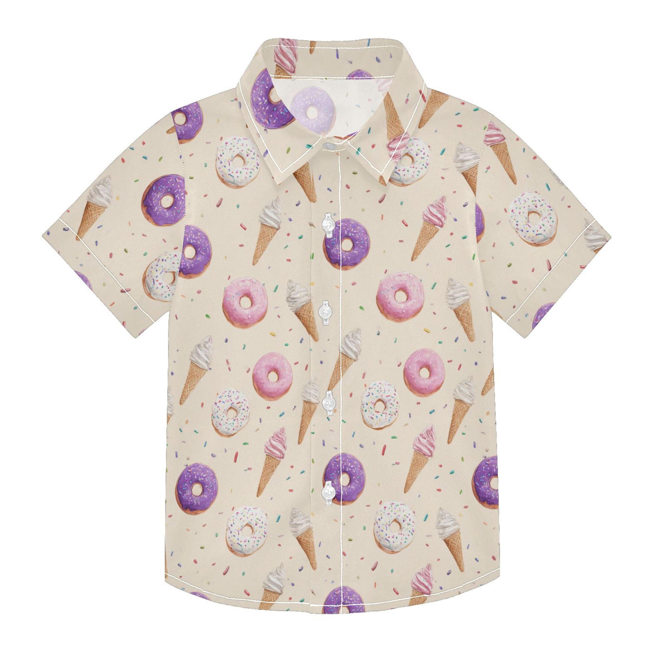 Boys Button-Down Shirt Short Sleeve Shirt Tops for 3Y Various Dessert ...
