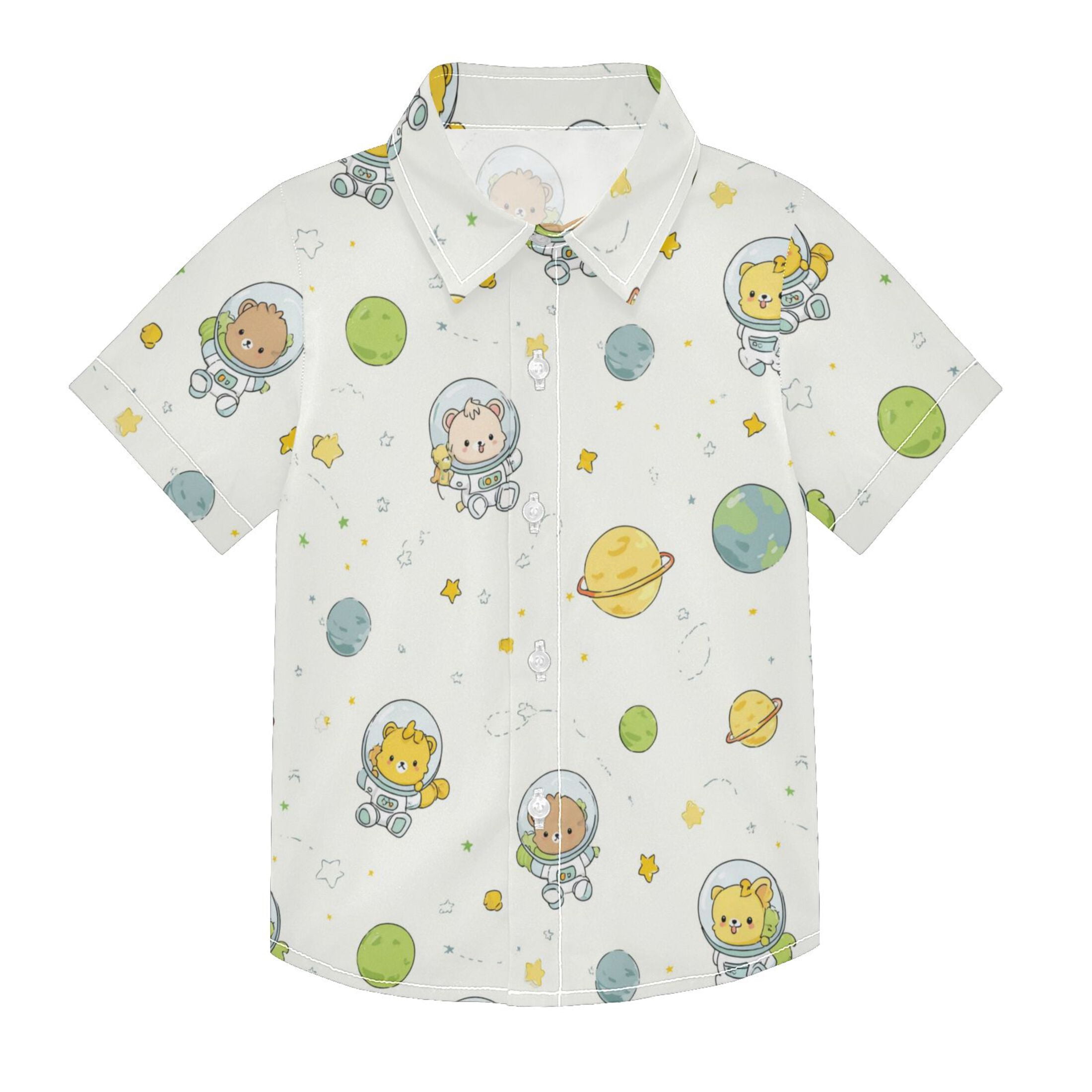 Boys Button-Down Shirt Short Sleeve Shirt Tops for 4Y Cute Animals ...